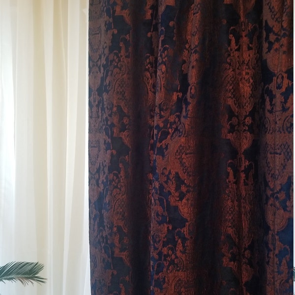 Luxury Velvet Curtains, 5 Colors, Extra Long Damask Velvet Drapes for ...