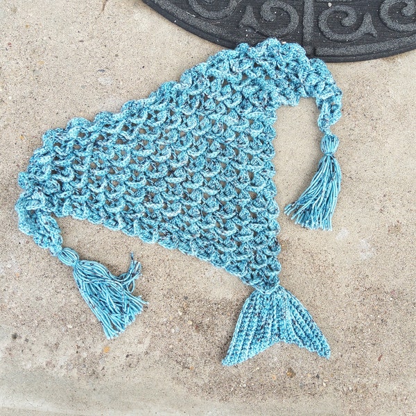 Mermaid Triangle Scarf Crochet Pattern - PATTERN ONLY - One Size Fits ...