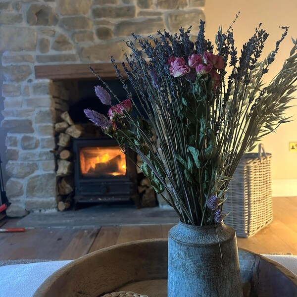 Dried Rose & Lavender Bouquet | Everlasting Flower Arrangement ...