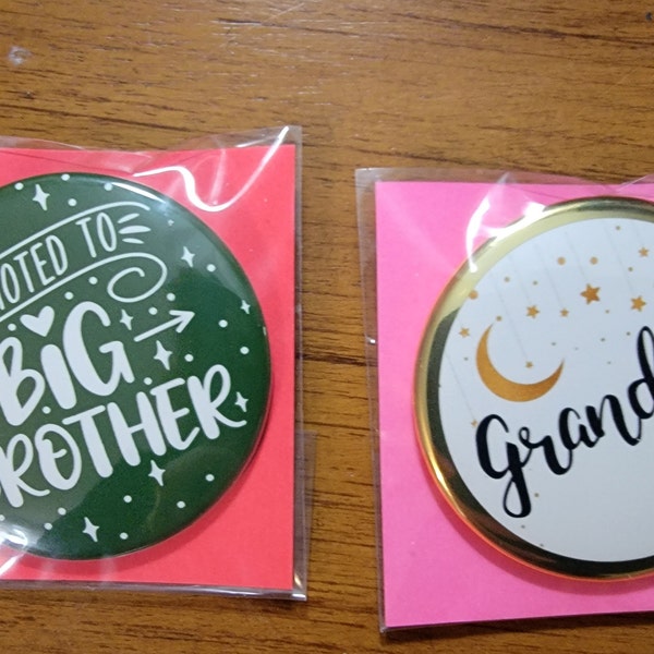 Big Brother Big Sister Pin | New Baby Badges | Sibling Buttons | Baby ...