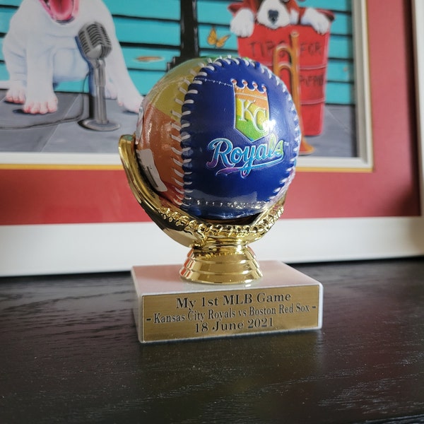 Baseball Holder Display Trophy, Free Engraving, HOME RUN BALL Trophy ...