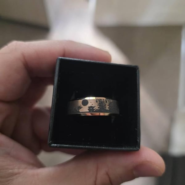 Engraved Feudal Japan Scene Ring, Old Japan Scene Ring, Nihon Japanese ...