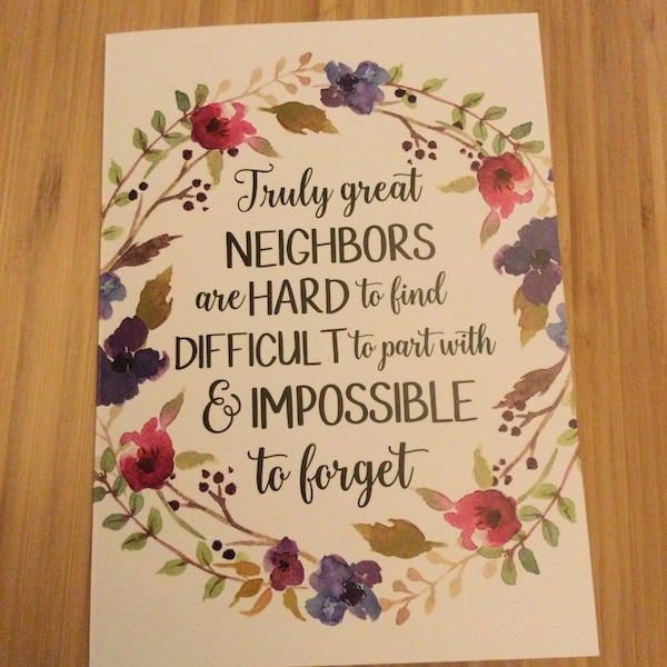 Card for Neighbors, Neighbors Moving Card, Farewell Neighbors, Moving ...