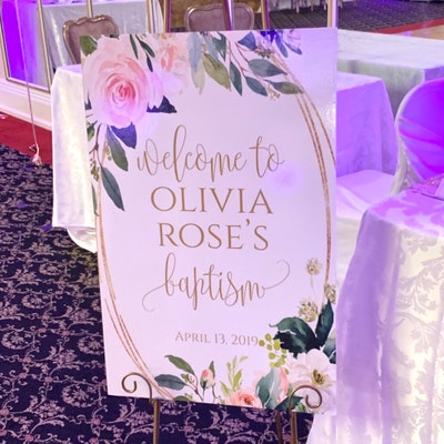 Baptism Welcome Sign, Personalized Baptism Print, Custom Baptism Sign ...