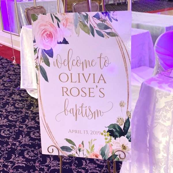 Baptism Welcome Sign, Personalized Baptism Print, Custom Baptism Sign ...