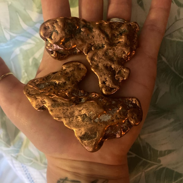 PURE COPPER NUGGET 2 1/2" 4-6 Oz Large Native Float Copper Raw Rocks ...