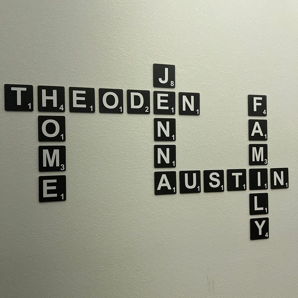 4x4 Wooden Scrabble Tiles Wall Art, Family Scramble Letters Sign, Wood ...