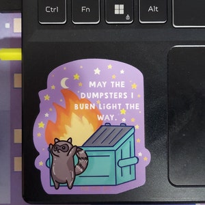 Dumpster Fire Raccoon Sticker for Laptop Water Bottle Sticker Gift for ...