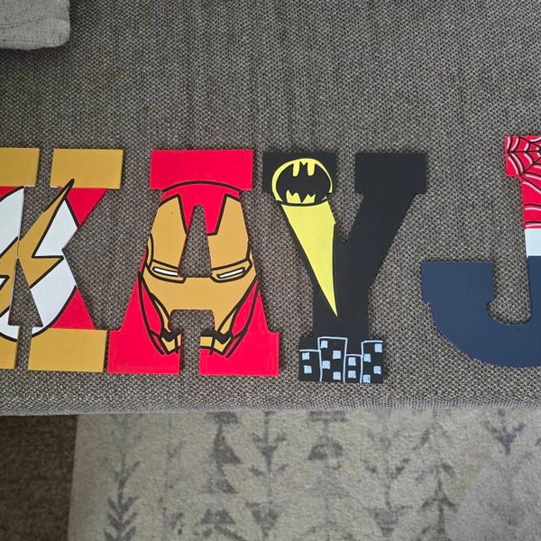 Superhero Theme Letters, Wall Letters, Wood Letters, Personalized ...