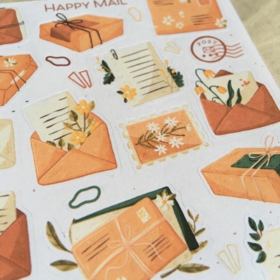 Sticker Sheet Happy Mail Stickers Letter Sticker Set Planner Sticker ...