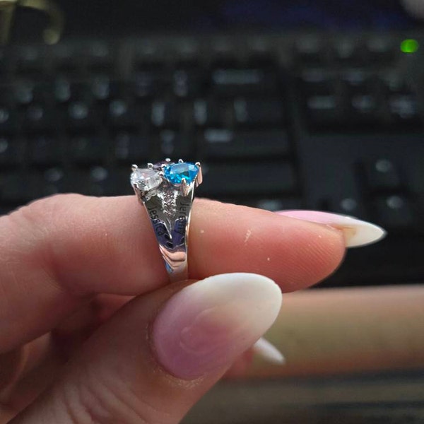 Personalized Engraved Sweet 16 Ring Birthstone Name - Custom Stone ...
