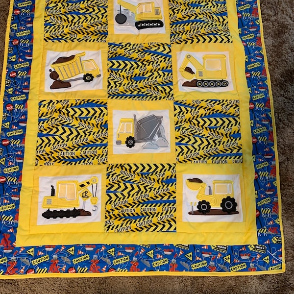 Construction Edge to Edge Quilting Design: Tools Helmet Cone Continuous ...