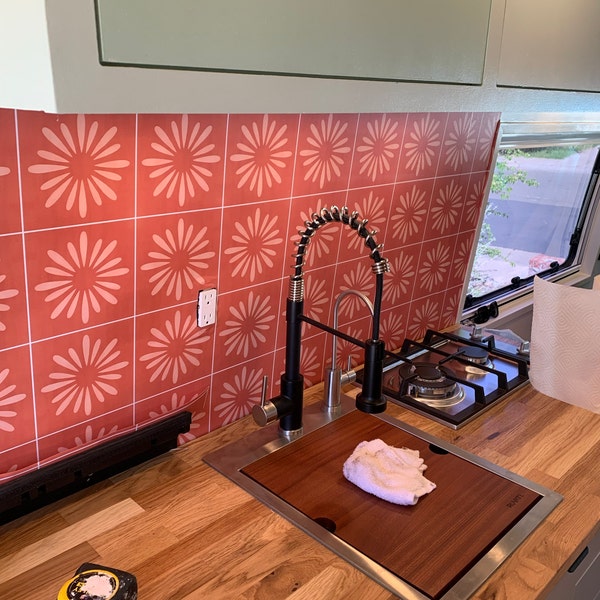 Kitchen and Bathroom Splashback Panel - Removable Vinyl Wallpaper ...