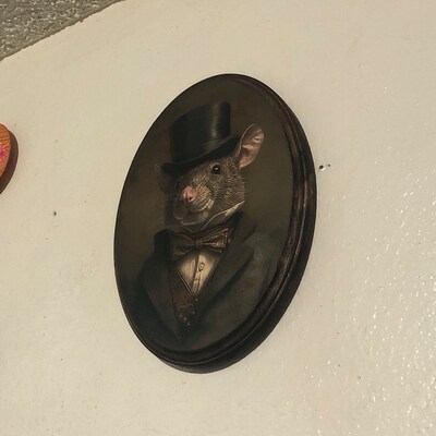 Rat Victorian Portrait Vintage Style Animal Wall Art Wooden Décor ...