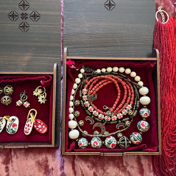 Traditional Ukrainian Namysto, Royal Beaded Necklace, Three Strand ...