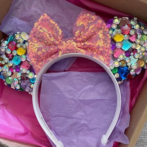 Magic Mirror Inspired Iridescent Silver Crystal Mouse Ears - Etsy