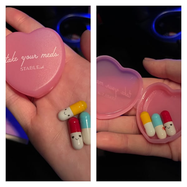 Self Care Cute Pink Heart Pill Box Mental Health Depression Anxiety - Etsy