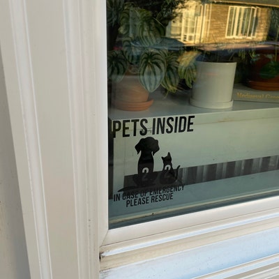 Emergency Pet Rescue Window Sticker Pets Inside Rescue Decal for Dog ...