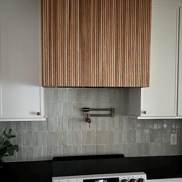 Custom White Oak Fluted Vent Hood - Etsy