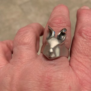 Skull Ring with mouse Ears skeleton ring geometric skull | Etsy