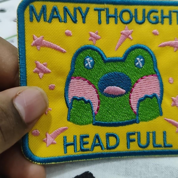 Cute Frog Iron on Patch for Clothes, Backpacks, Hats, Bags, Etc ...