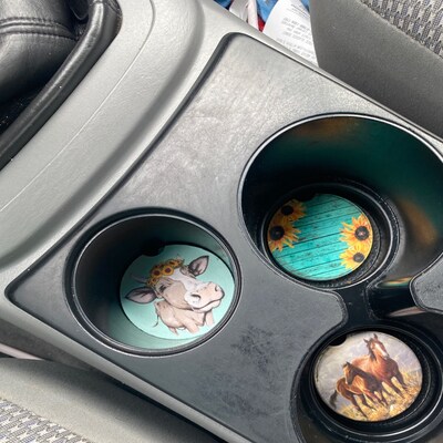 Cow Car Coasters, Coaster Set, Heifer Car Coasters, Cow Coasters, Cup ...