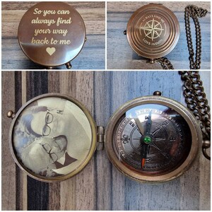 Your Handwritten Engraved Compass Couple Anniversary Gift - Etsy