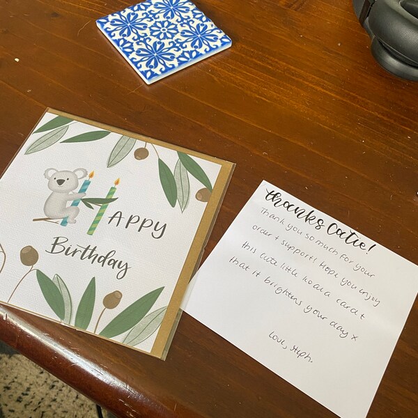 Happy Birthday Koala Card- Happy Birthday Card, Koala Card, Aussie ...