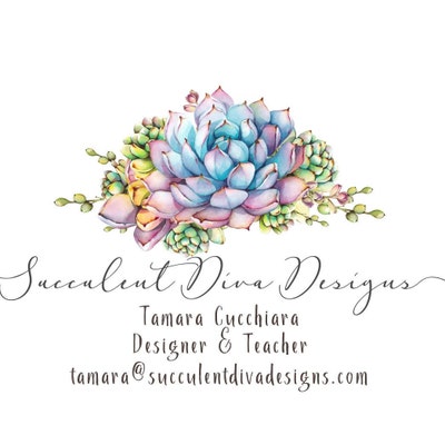 Blue Succulent Logo-blue Flower Logo-cactus Logo-floral Logo-cacti Logo ...
