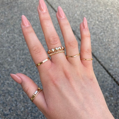 7pcs Minimal Gold Stackable Rings Stackable Delicate Ring Set Gold ...