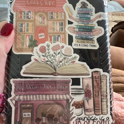 Floral Book Sticker / Open Book Sticker / Reading Sticker / - Etsy