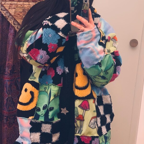 Patchwork Witch Cloak Wizard Robe With Bell Sleeves M/L - Etsy