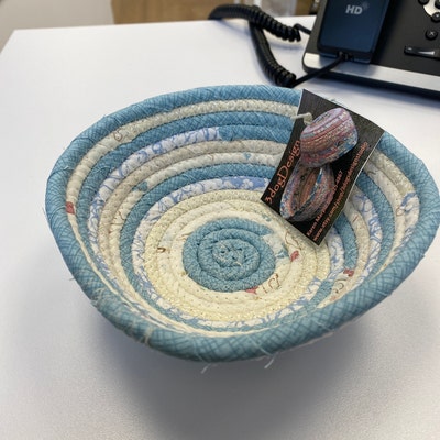 Small Rope Bowls Rope Fabric Bowl Coiled Rope Basket Clothesline Basket ...