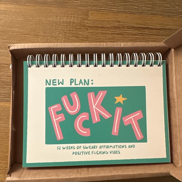 Sweary Affirmation Desk Flip Chart Desk Pad Book | 52 Weeks of Positive ...