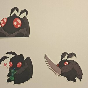 Mothman Magnets Cute Cryptid Mothman Magnet Set Boba Mothman Series ...