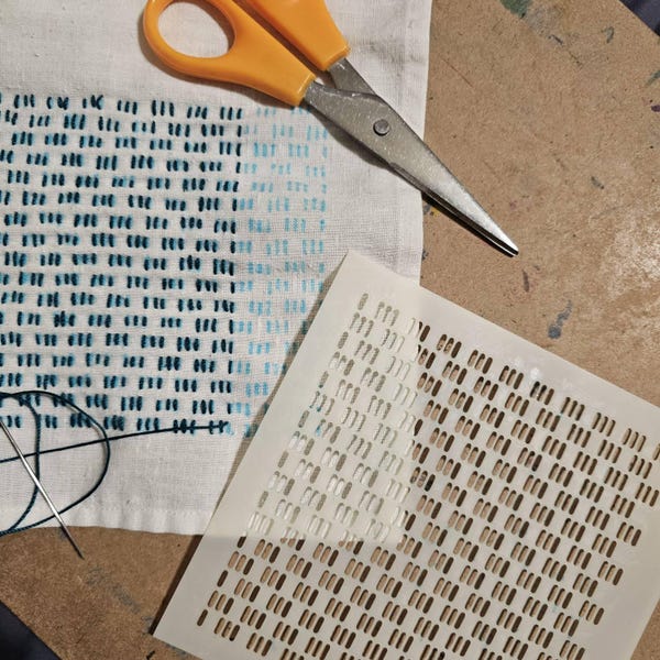 STENCIL 'staggered Cross' 03 Sashiko Template, Slow Stitching, Visible ...
