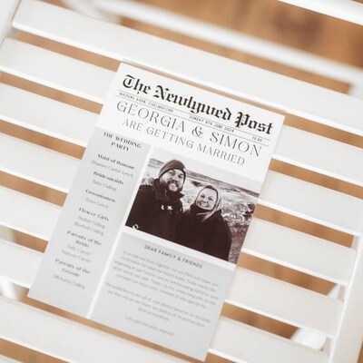 Newspaper Wedding Program Template, Editable Wedding Newspaper Program ...