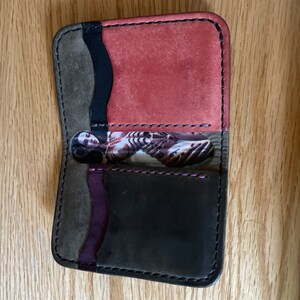 Custom Minimalist Handmade Leather Wallet BM Mercury Patchwork Exotic ...