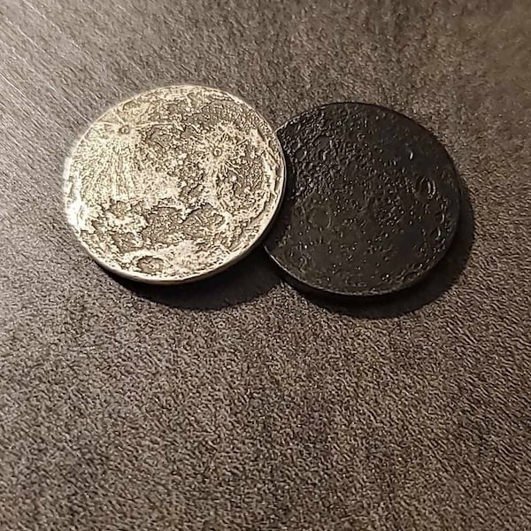 Silver Full Moon Coin - 1 in / 26 Mm - Etsy