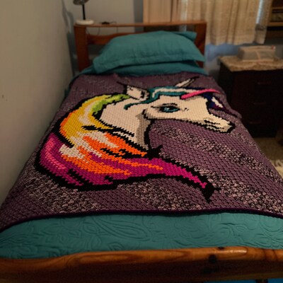 Unicorn C2C Graphgan Crochet Pattern Unicorn Graphghan Crochet Pattern ...