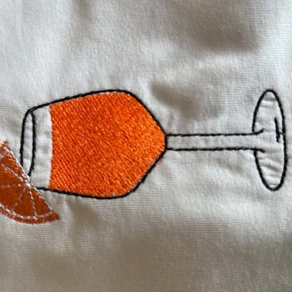 Aperol Spritz Embroidery Machine File 2 Sizes | Aperol Glass Design ...