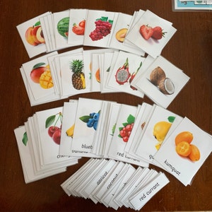 FRUITS real Pictures 50 Editable Montessori Cards Flash Cards ...
