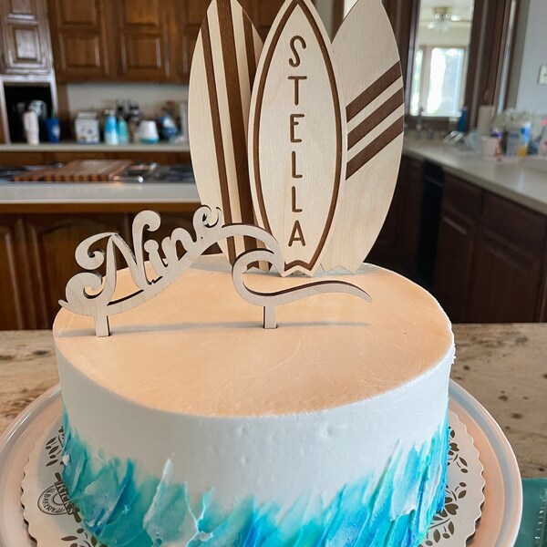 Surfboard Cake Topper; Surf Birthday; Custom Surfboard Cake Topper ...