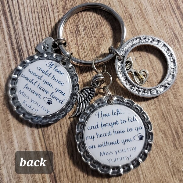 Cat Memorial - Cat Memorial Gift - Pet Loss Keychain- Cat Remembrance ...