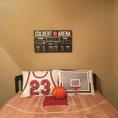 Basketball Scoreboard Various Sizes Hanging Wood Artwork Sports-themed ...