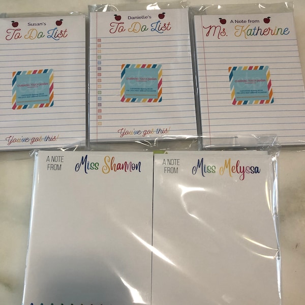 Teacher Notepad, Personalized Notepad, Teacher Appreciation Gift ...