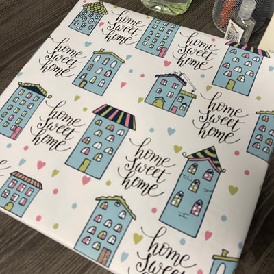 Housewarming Gift Wrap, New House Gift Wrapping Paper, Home Sweet Home ...