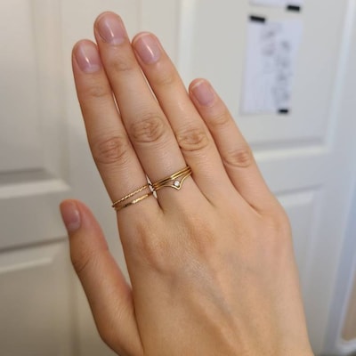 Gold Stacking Ring, Stacking Ring, Simple Gold Ring, Thumb Ring, Midi ...