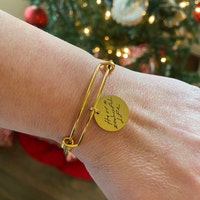 Custom Handwriting Bracelet Personalized Circle Bangle Bracelet ...