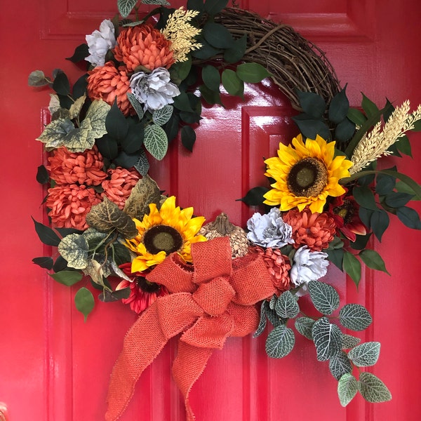 Winter Magnolia Wreath, Festive Christmas Wreath, Winter Wreath With ...